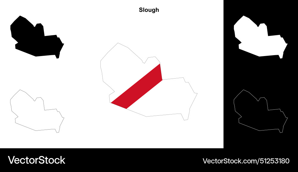 Slough outline map Royalty Free Vector Image - VectorStock