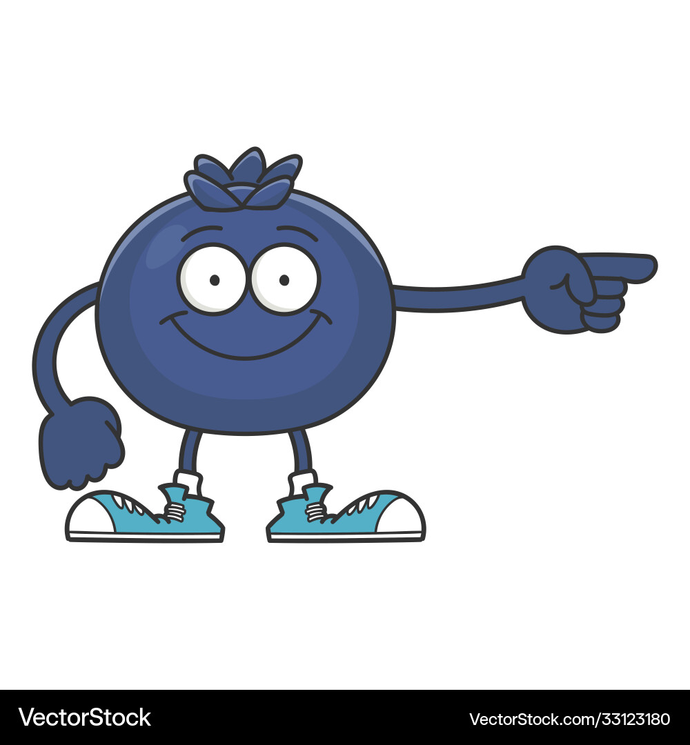 Smiling blueberry fruit cartoon character Vector Image
