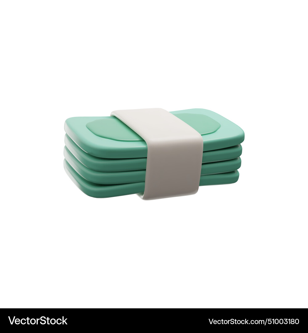 Wrapped stack of currency banknotes 3d Royalty Free Vector
