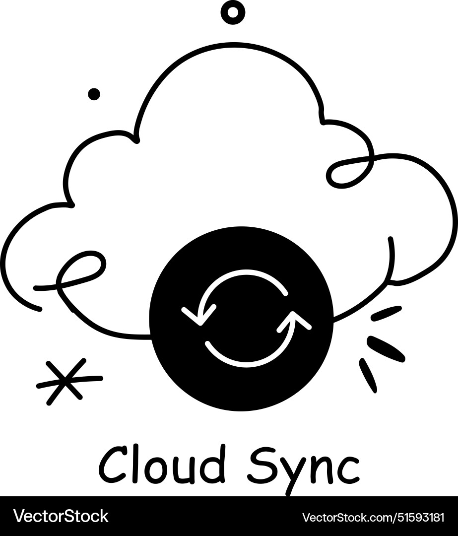 Cloud sync Royalty Free Vector Image - VectorStock