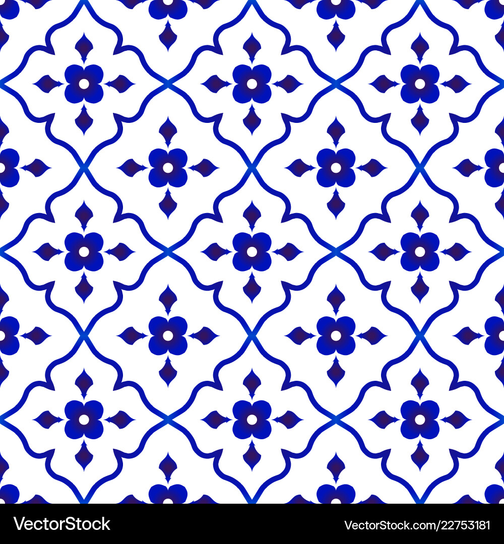 Floral Tile Pattern Royalty Free Vector Image - VectorStock