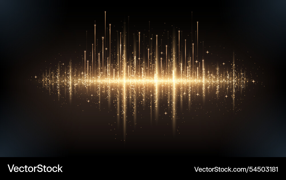 Gold line light with glitter glow abstract effect Vector Image