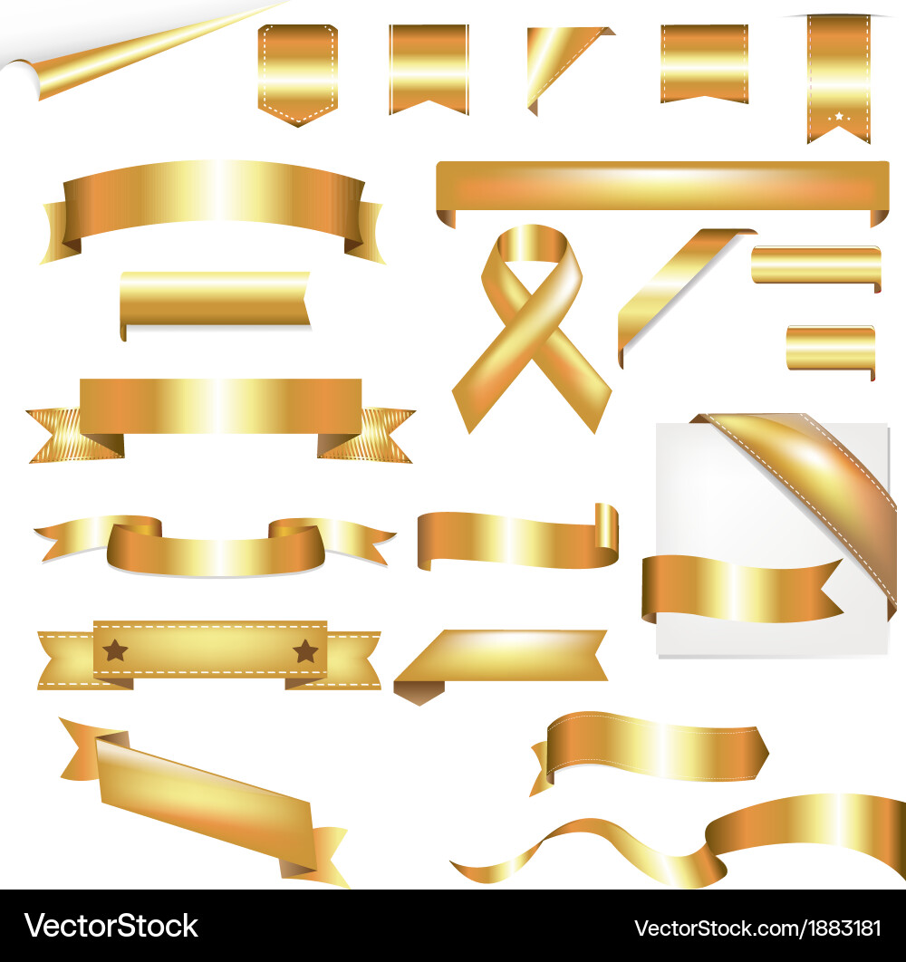 Gold set Royalty Free Vector Image - VectorStock