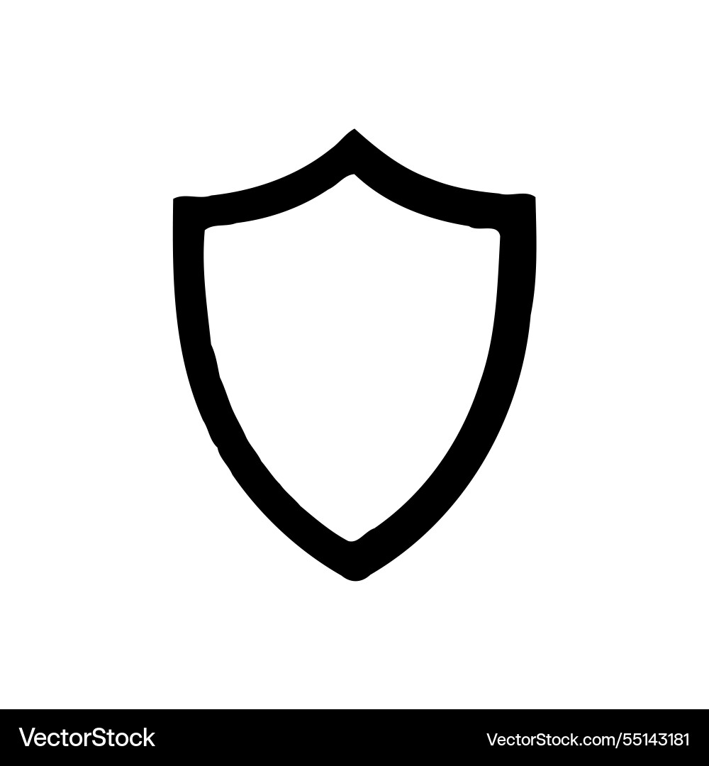 Minimalist shield icon black and white Royalty Free Vector
