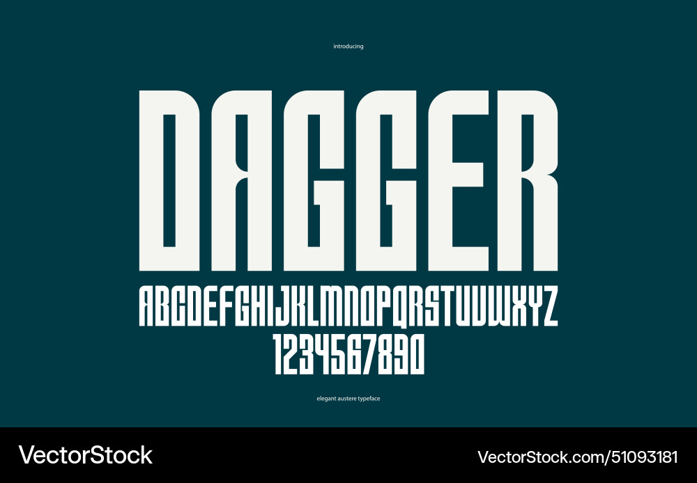 Tall simple sans serif display font for logos Vector Image