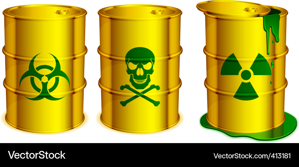 Toxic barrels Royalty Free Vector Image - VectorStock