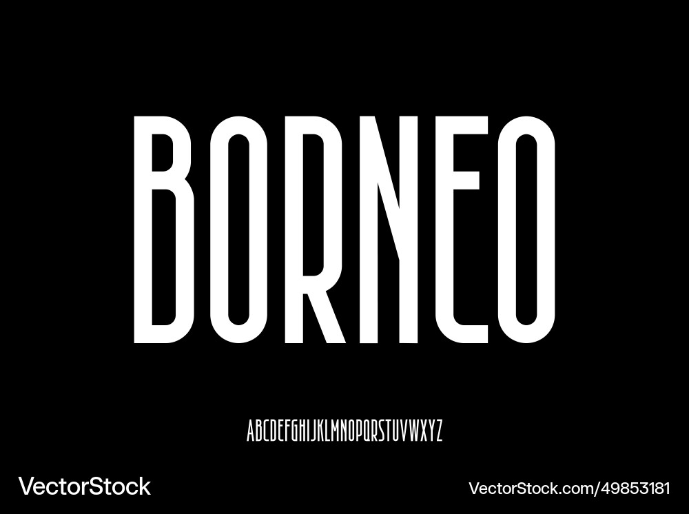 Unique decorative condensed alphabet display font Vector Image