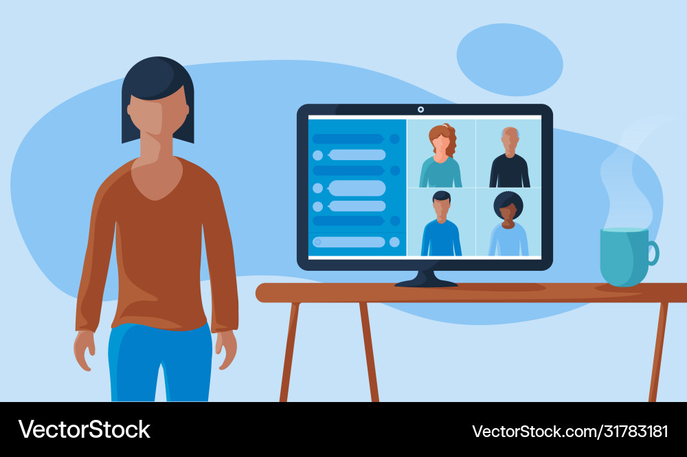 Videoconference Royalty Free Vector Image - VectorStock
