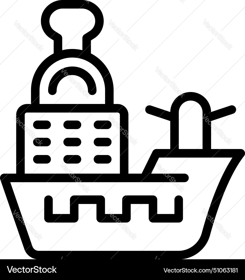 Warfare nautical fleet icon outline water Vector Image