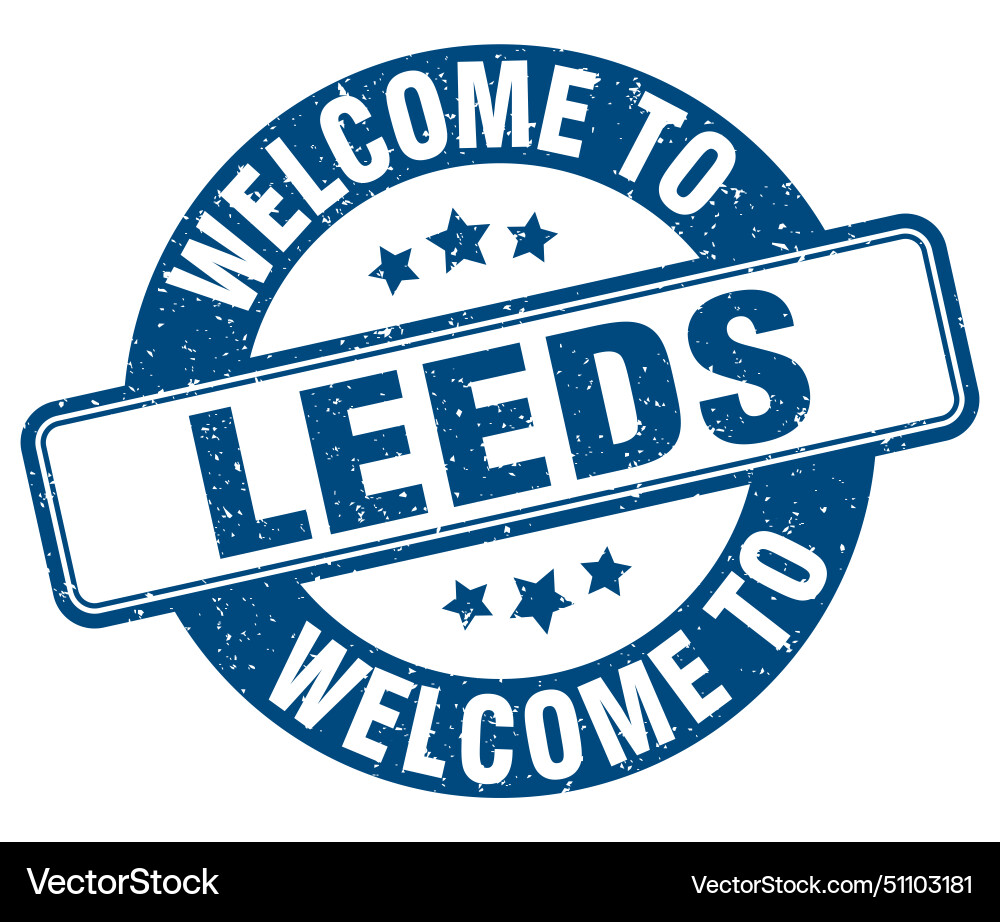 Welcome to leeds stamp round sign Royalty Free Vector Image