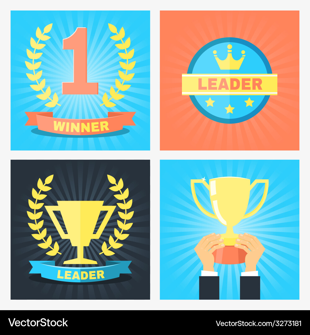 Winner badges Royalty Free Vector Image - VectorStock