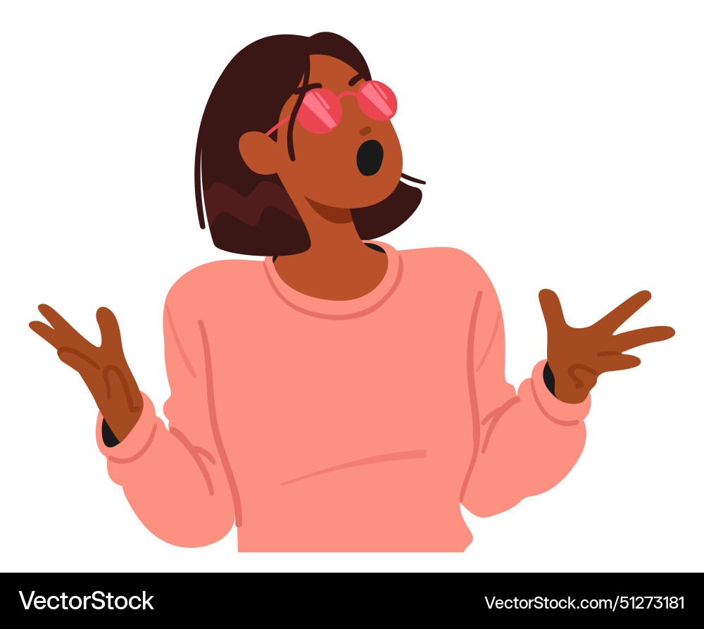 Woman with a distressed expression on face Vector Image