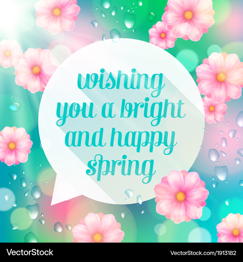 Abstract speech bubble with spring greeting Vector Image