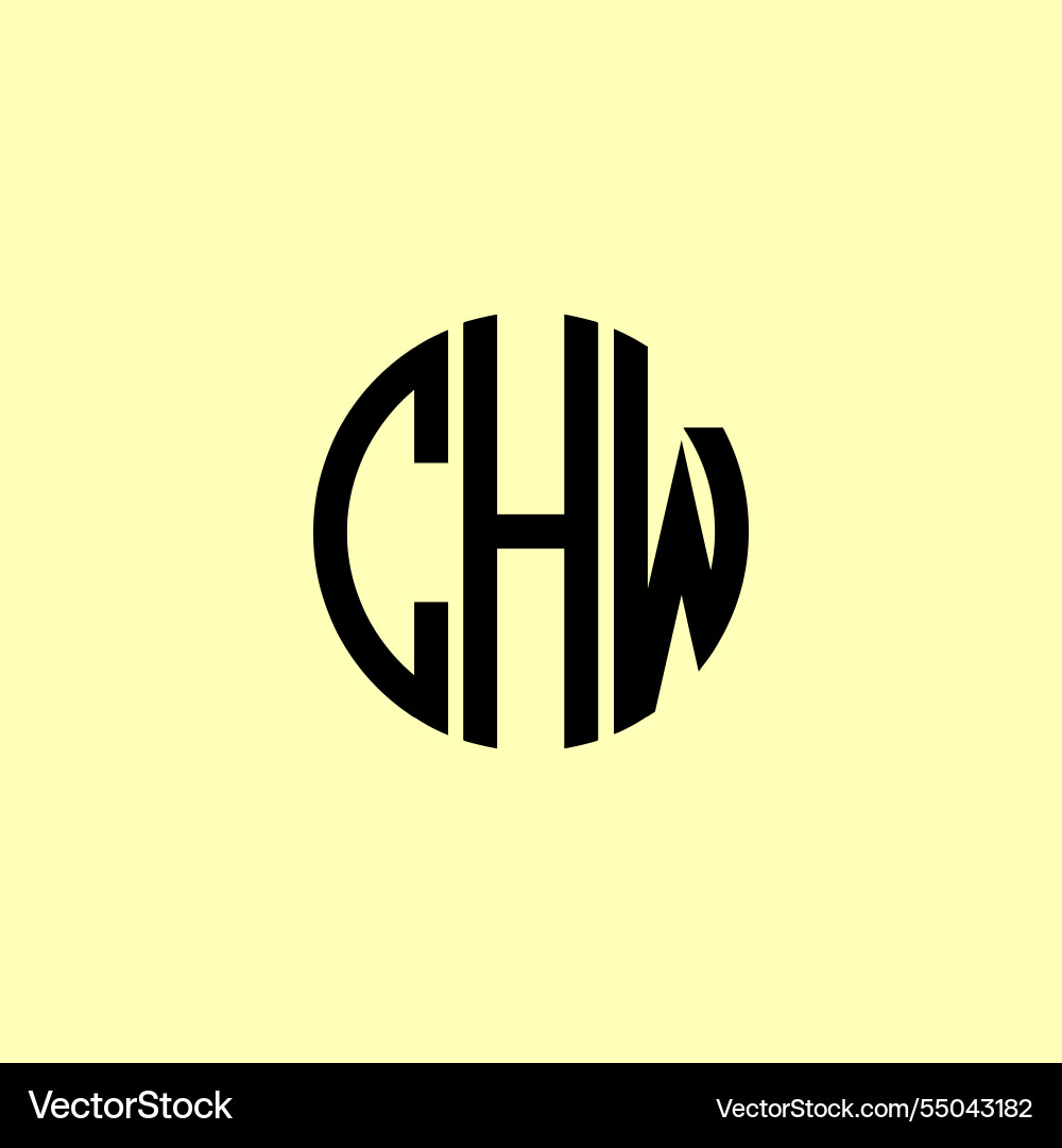 Creative rounded initial letters chw logo Vector Image