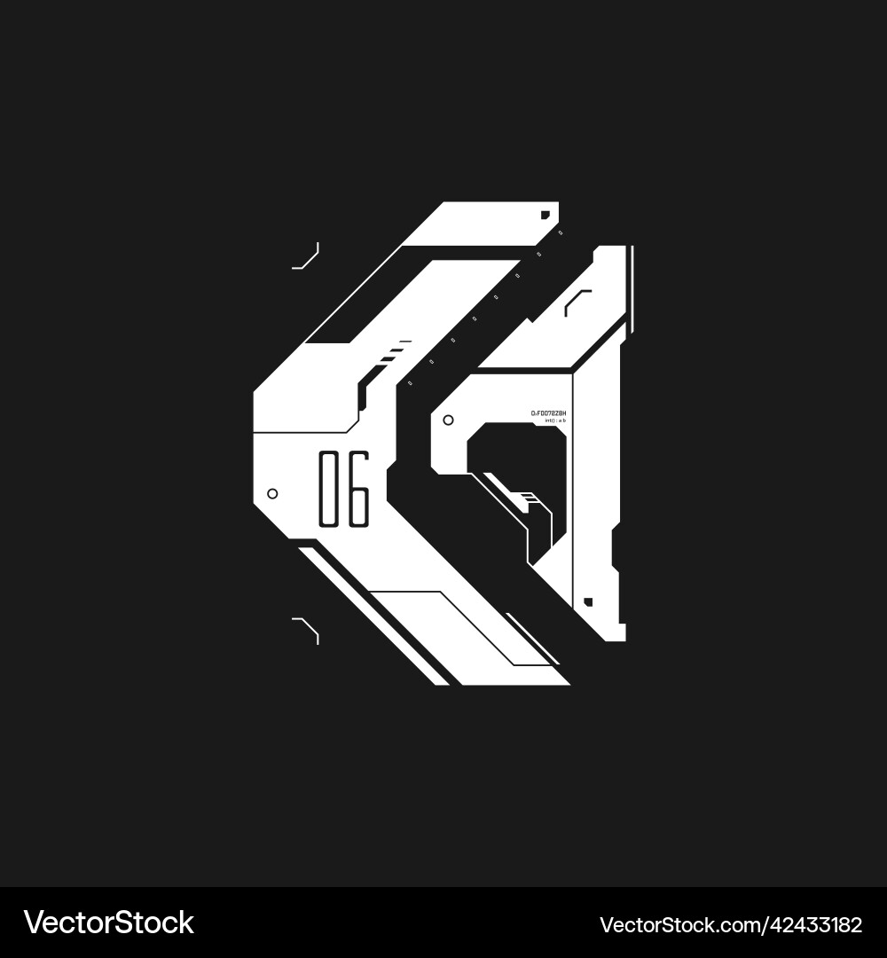 Cyberpunk futuristic arrow cyber Royalty Free Vector Image