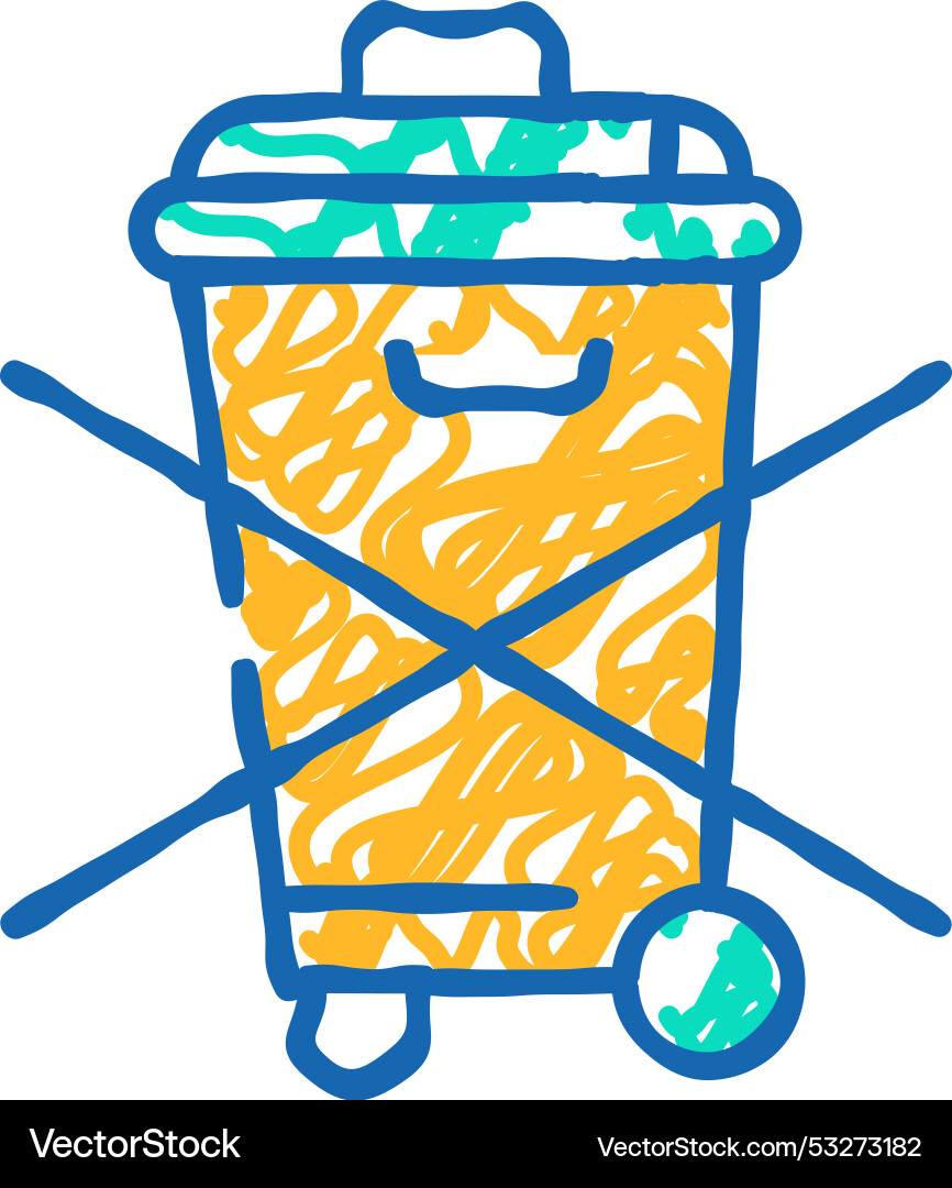 Do not throw garbage bin icon doodle Royalty Free Vector