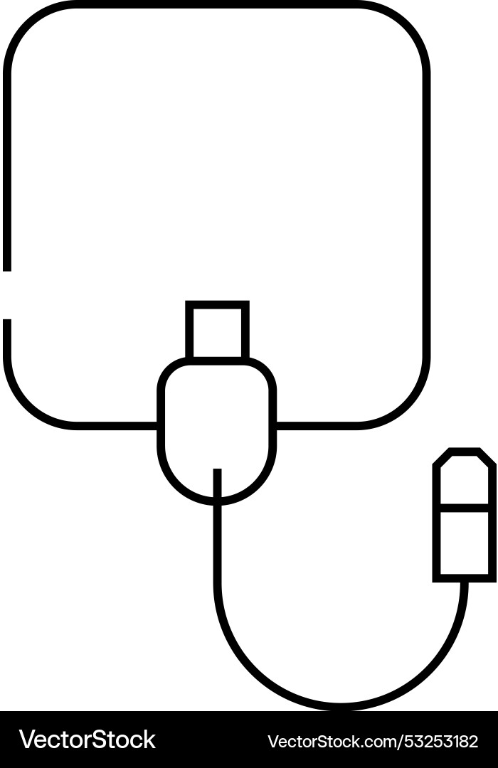 Electrode of stimulator line icon Royalty Free Vector Image