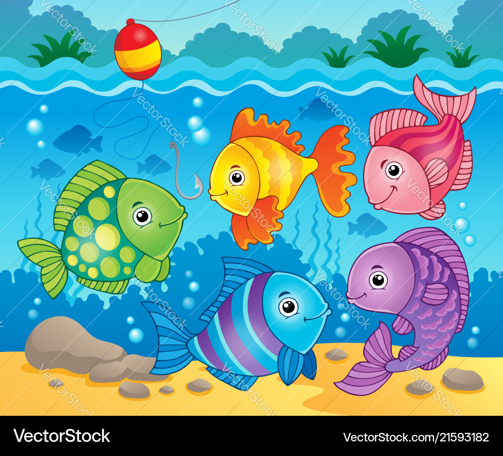Fish theme image 6 Royalty Free Vector Image - VectorStock