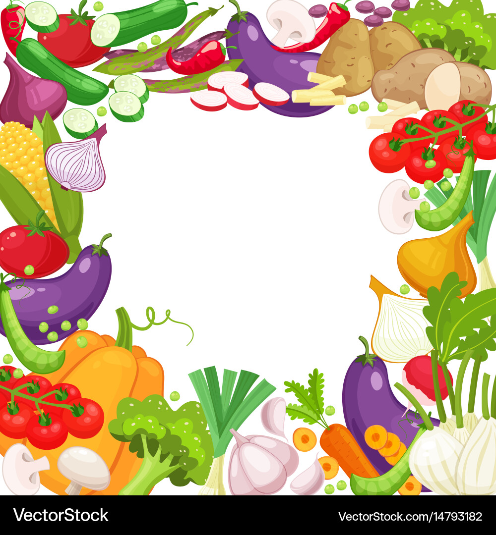 Frame of fresh vegetables for your design Vector Image