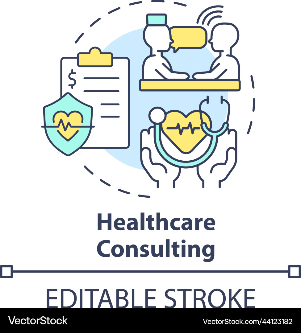 Healthcare consulting concept icon Royalty Free Vector Image