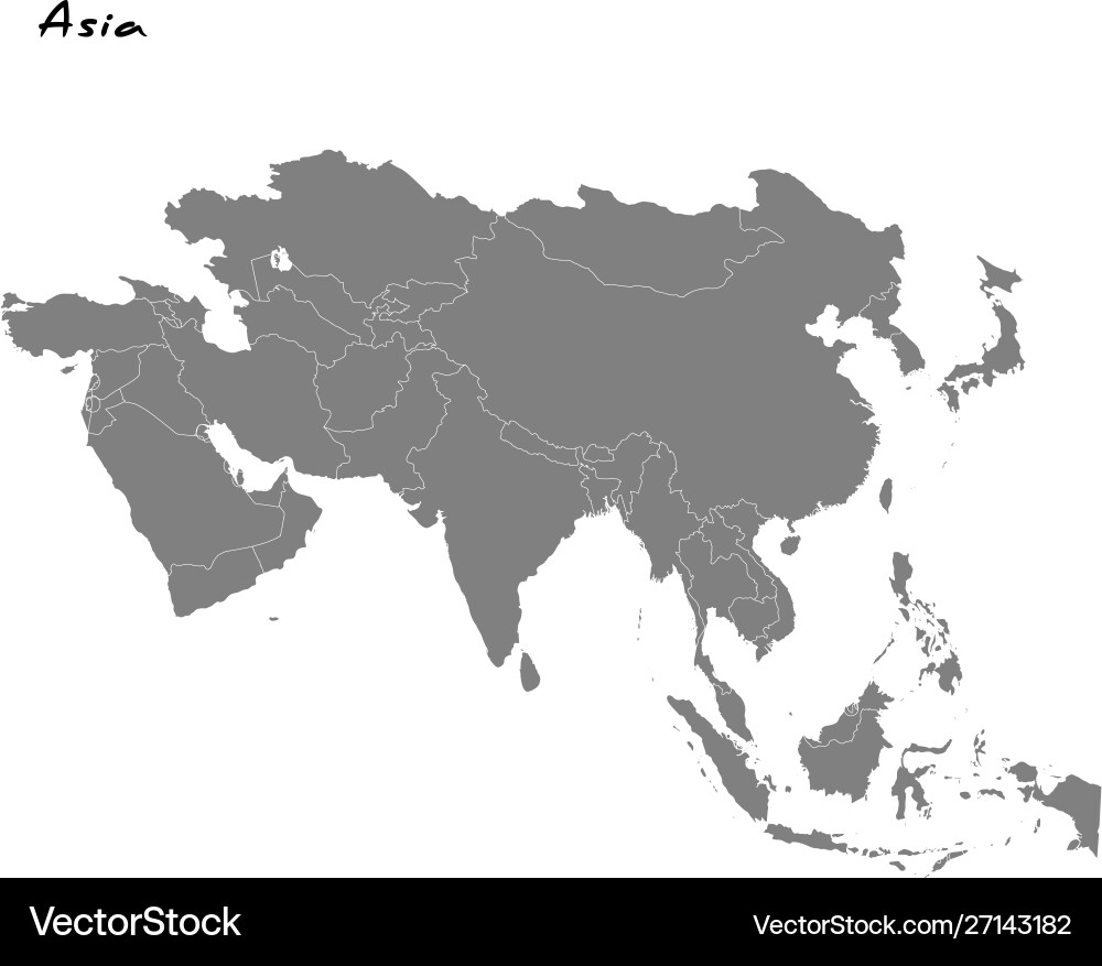 High quality map asia Royalty Free Vector Image
