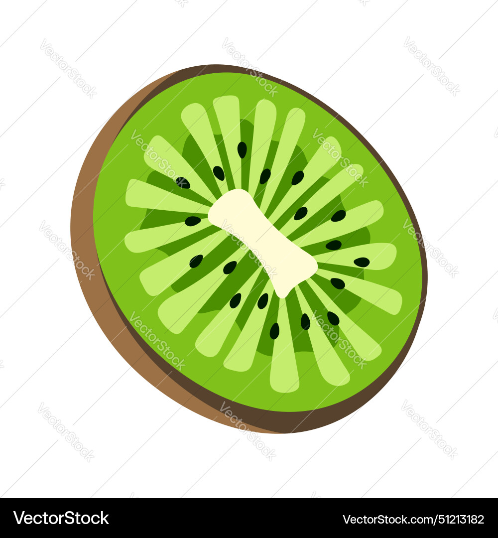 Kiwi simple ripe juicy fruit bright cartoon flat Vector Image