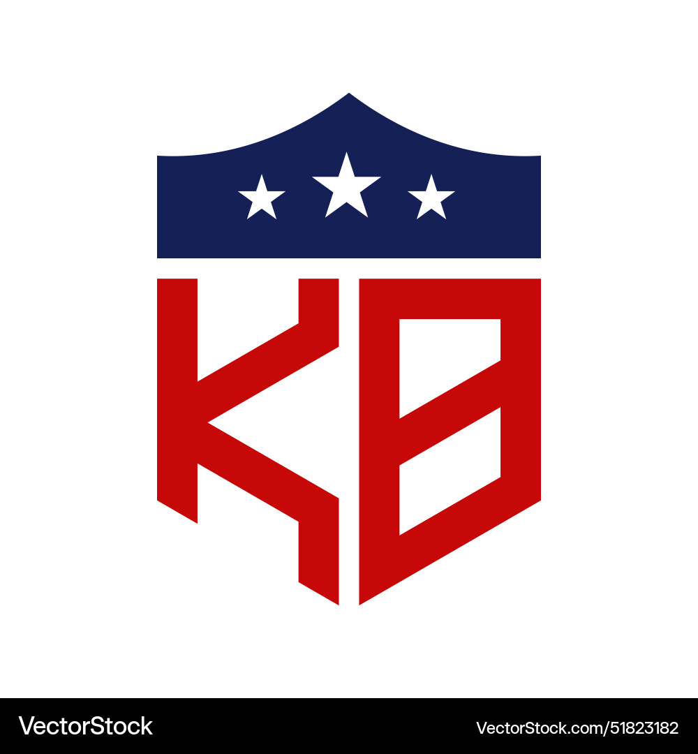 Patriotic kb logo design letter Royalty Free Vector Image
