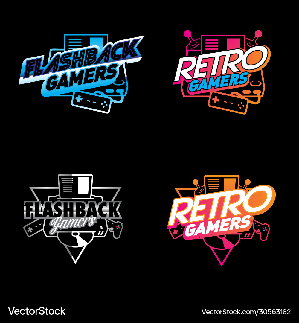 Retro gamer logos Vector Images & Graphics for Commercial Use | VectorStock