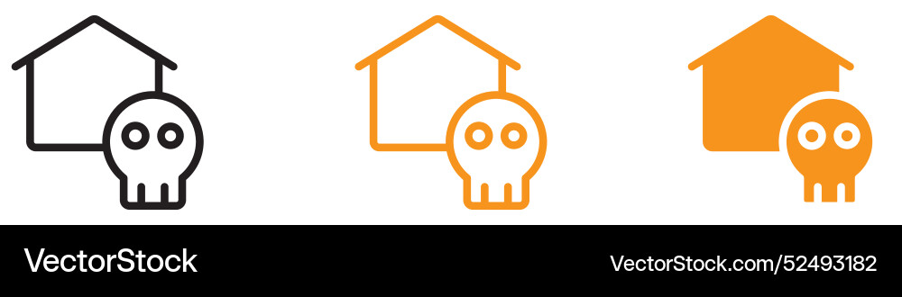 Spooky haunted house icon for halloween Royalty Free Vector