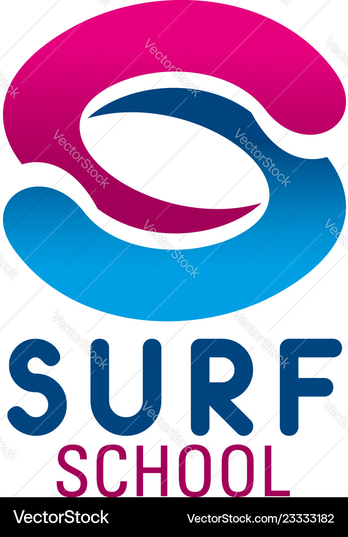 Surf school letter s icon Royalty Free Vector Image