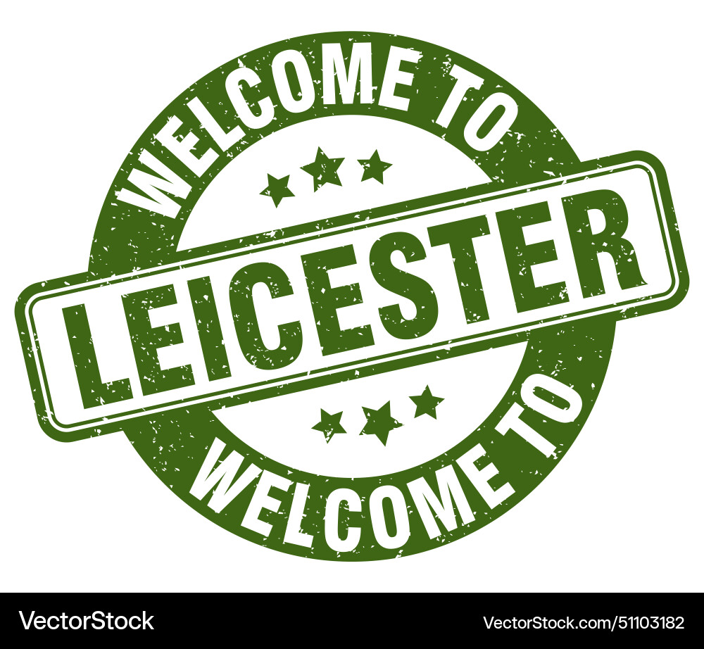 Welcome to leicester stamp round sign Royalty Free Vector