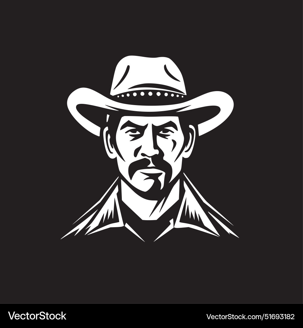 Western - minimalist and flat logo Royalty Free Vector Image