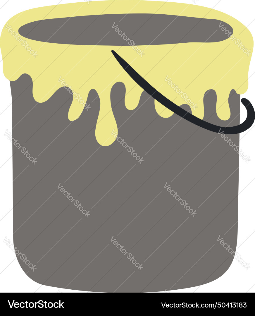 Bucket of paint hand drawn Royalty Free Vector Image