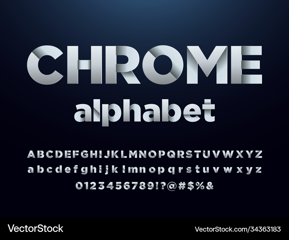 Chrome font Royalty Free Vector Image - VectorStock