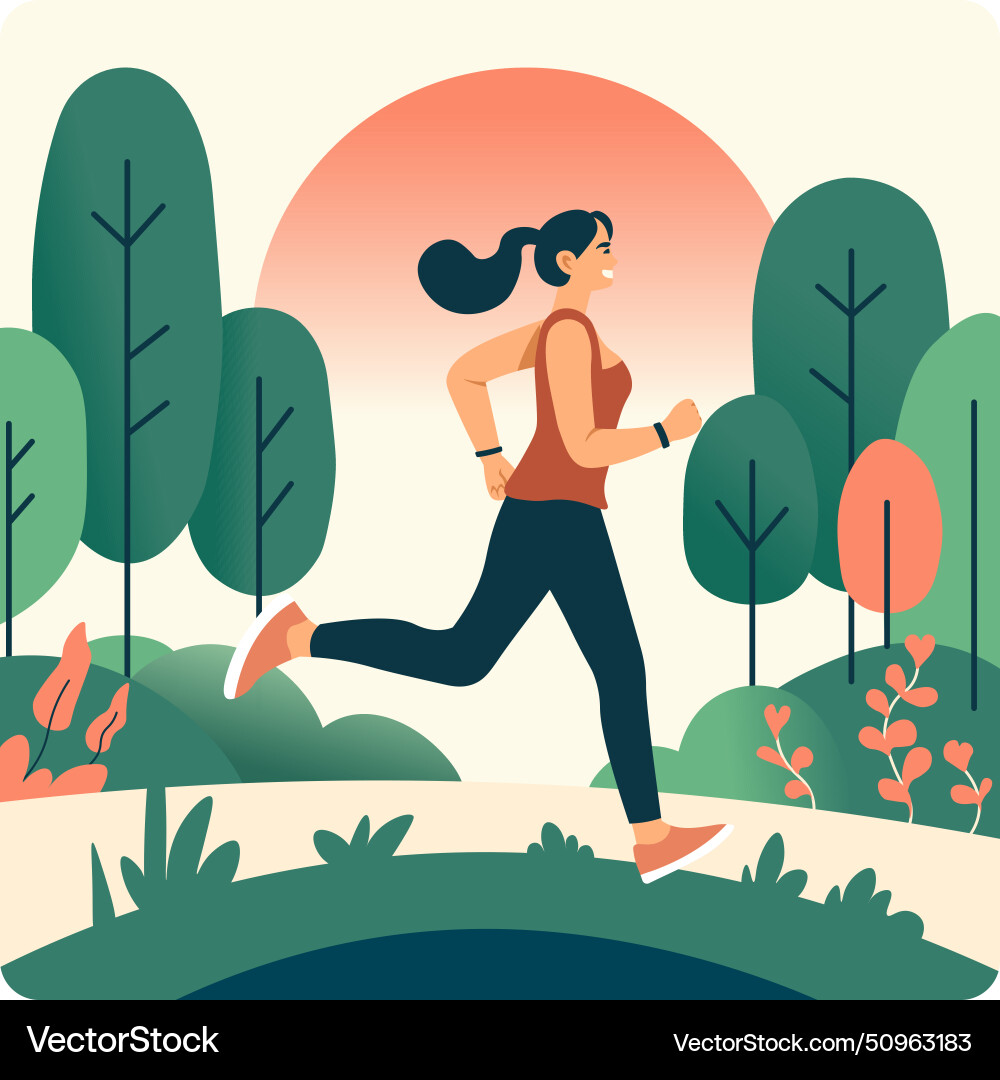 Energetic outdoor running workout Royalty Free Vector Image