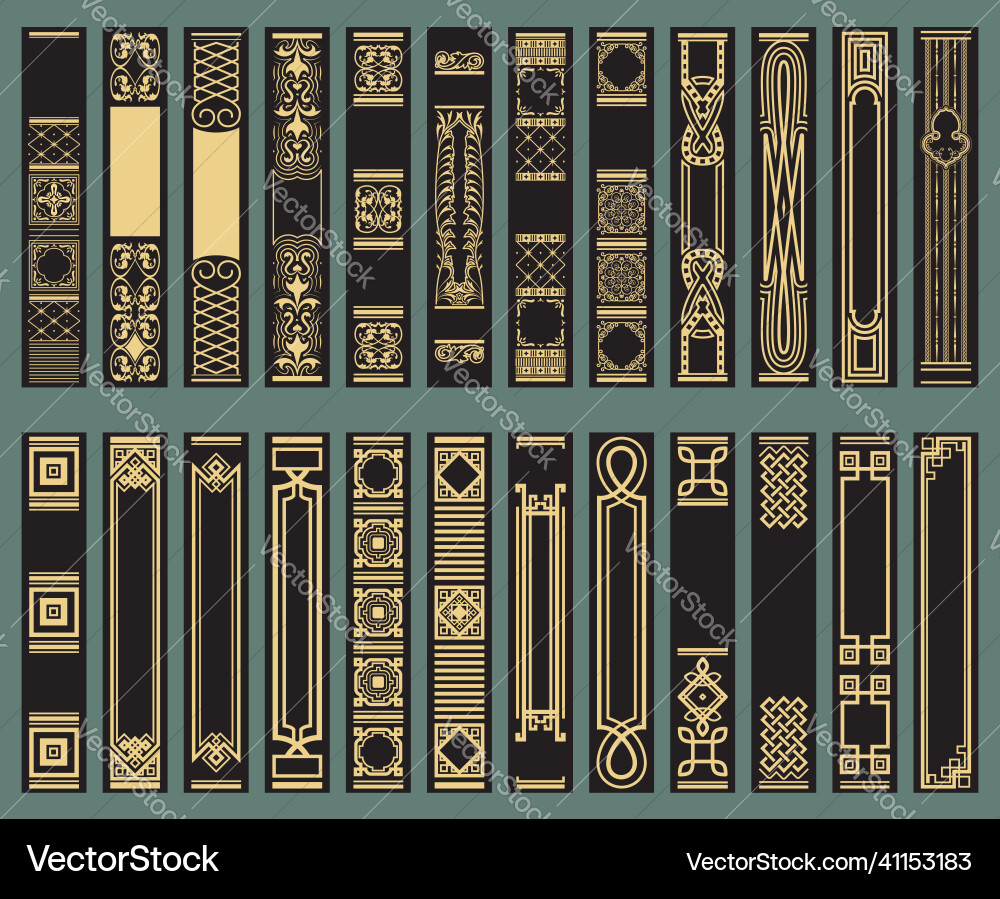 Extensive collection of book spine design Vector Image