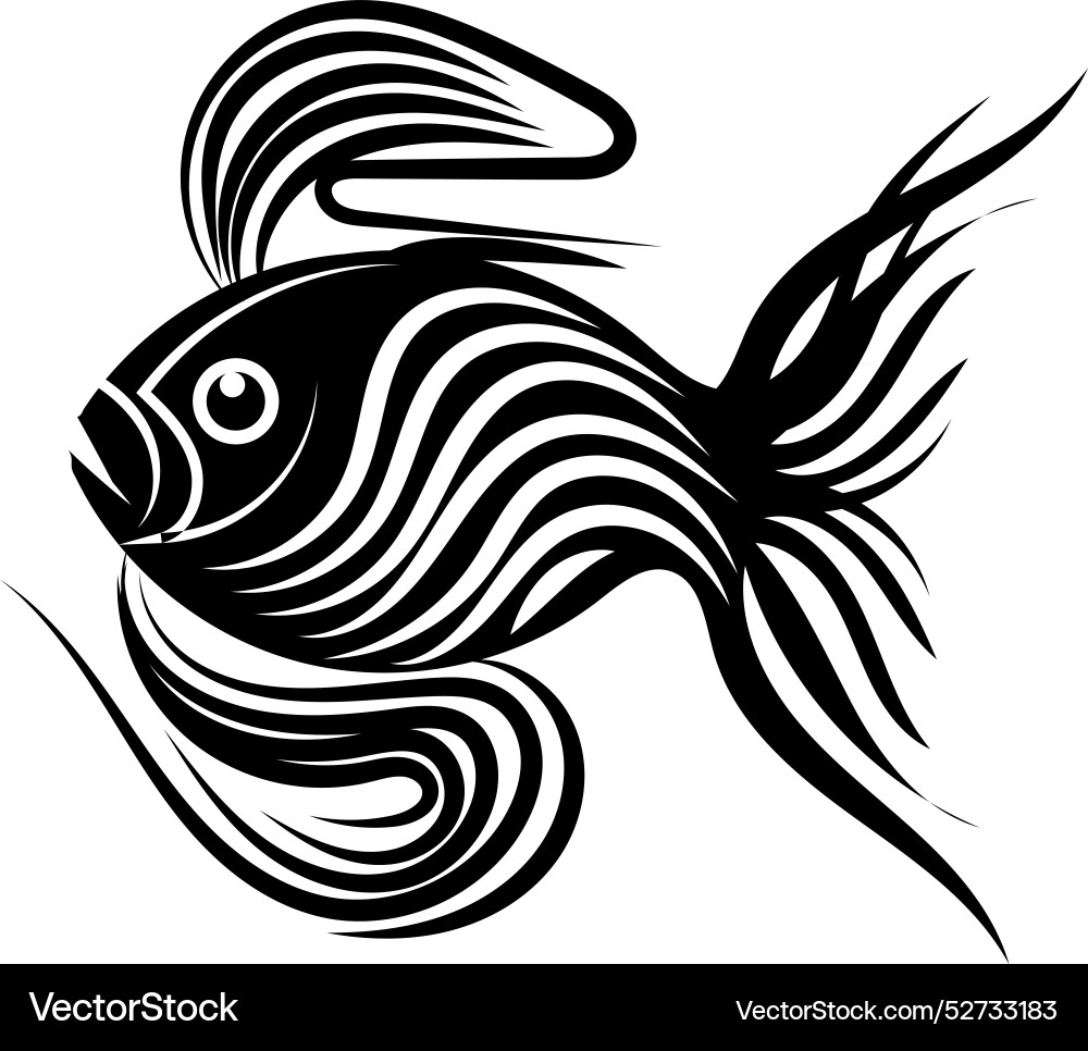 Fish collection silhouette trendy design Vector Image