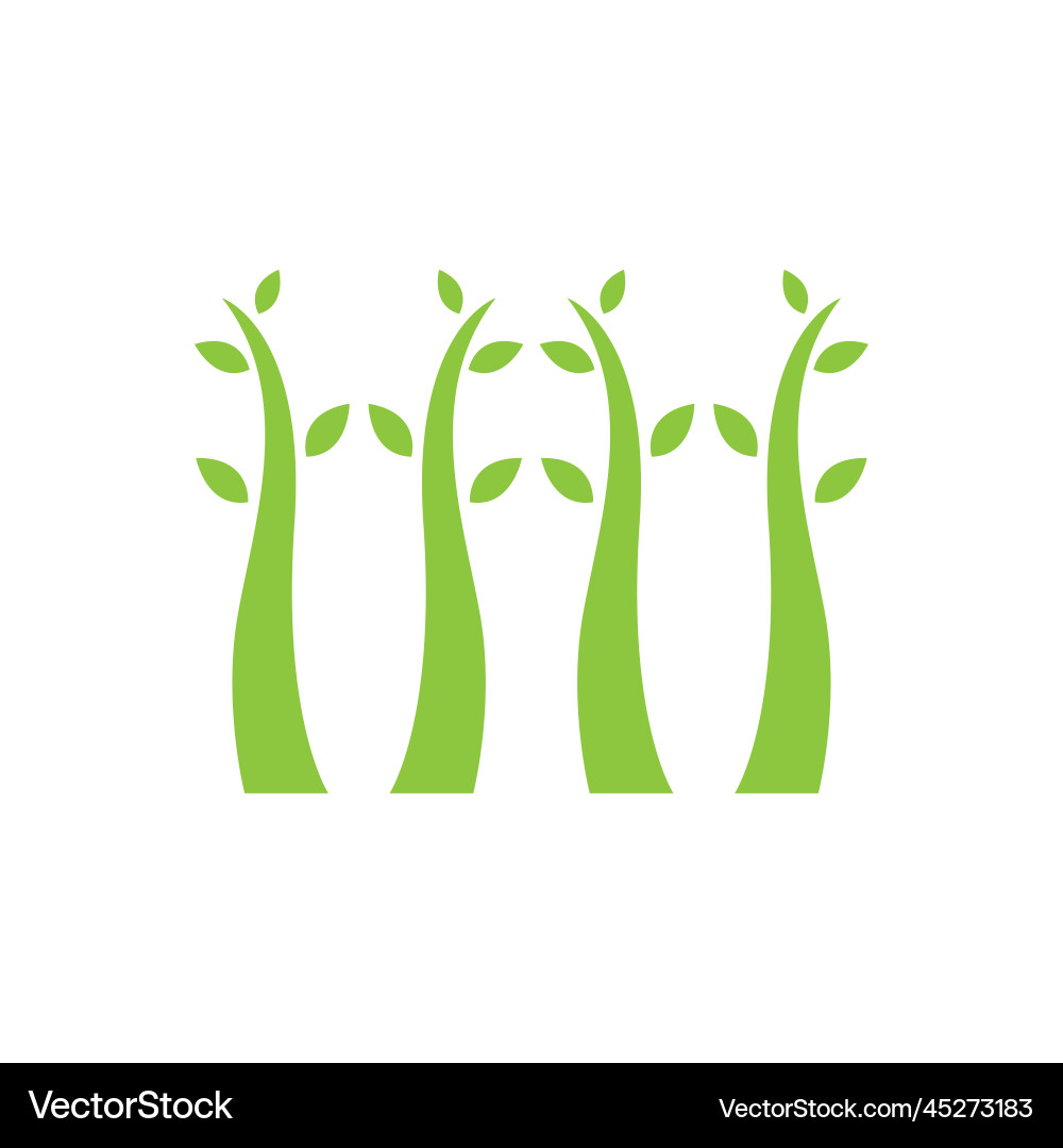 Forest trees flat icon logo Royalty Free Vector Image