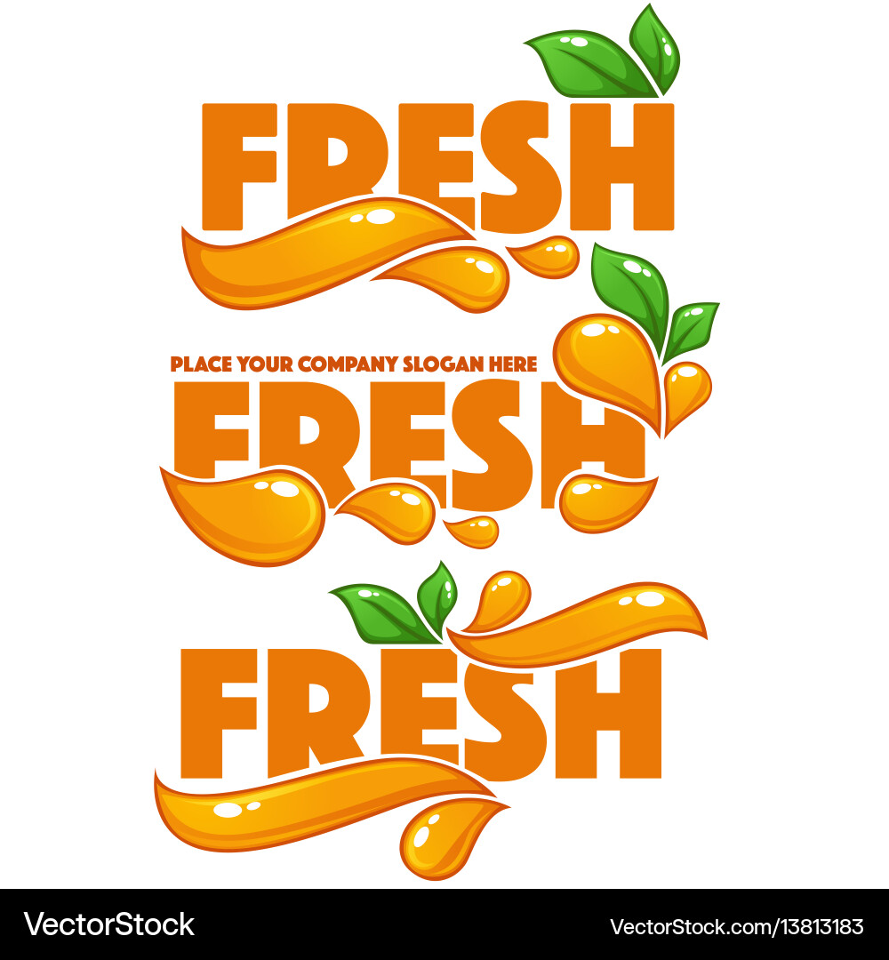 Fresh Juice Stickers & Labels Royalty Free Vector Image