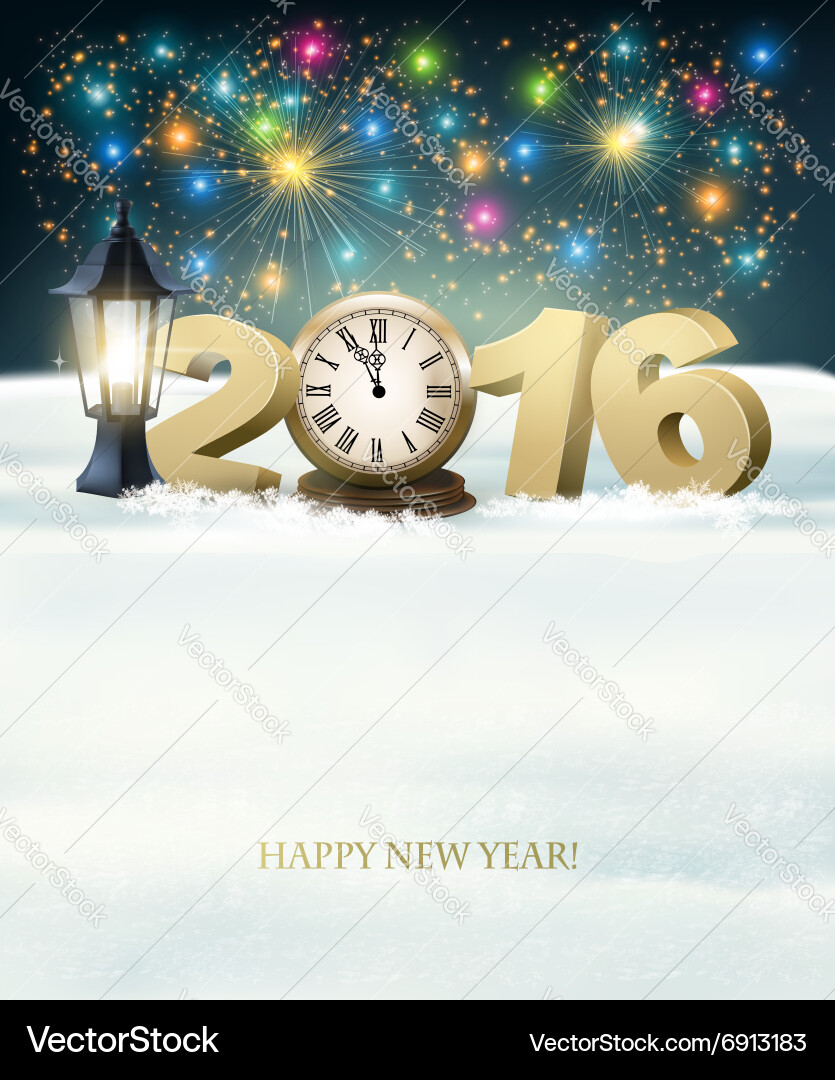 Happy new year 2016 background with fireworks Vector Image