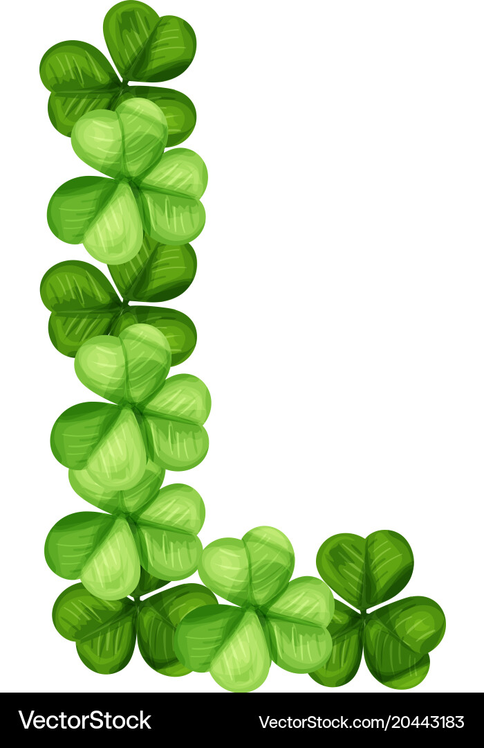 Letter l clover ornament Royalty Free Vector Image