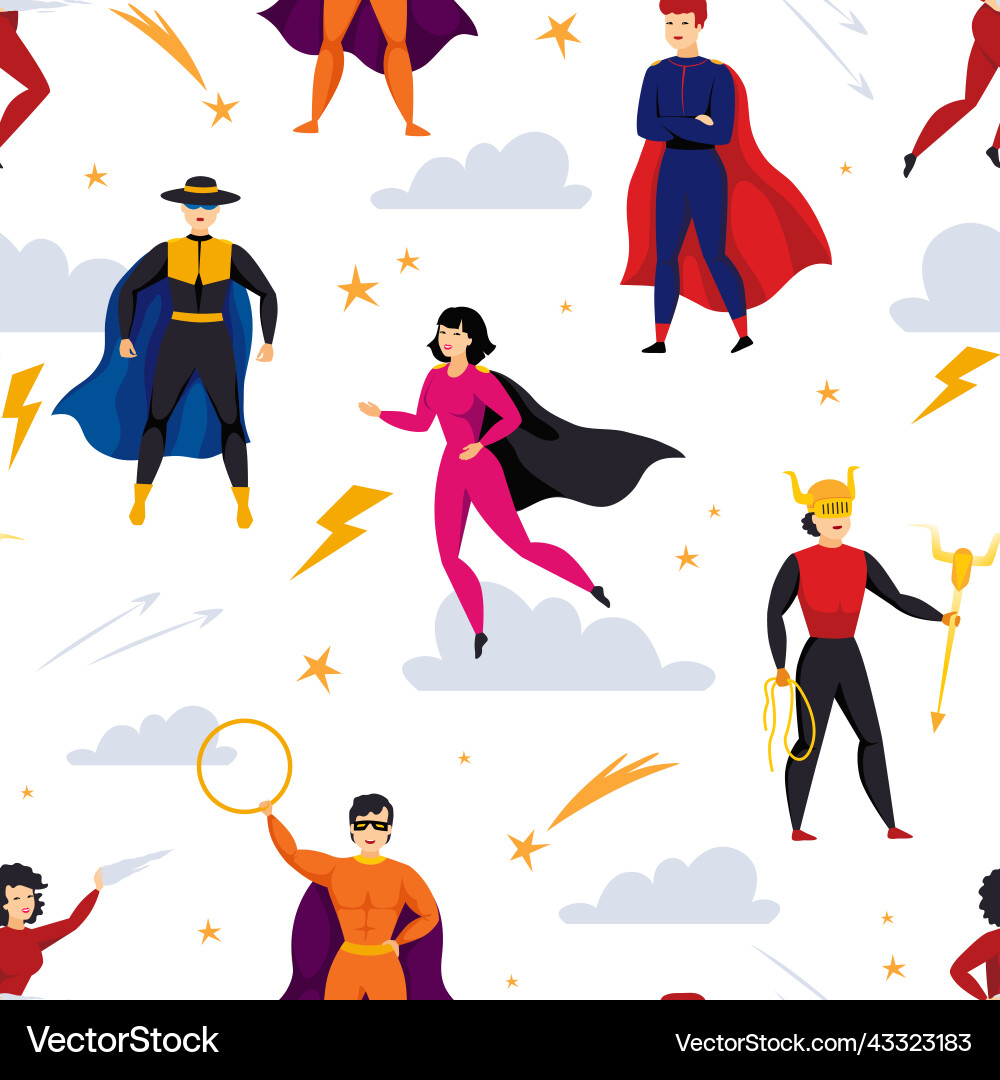 Superman pattern seamless comic background Vector Image