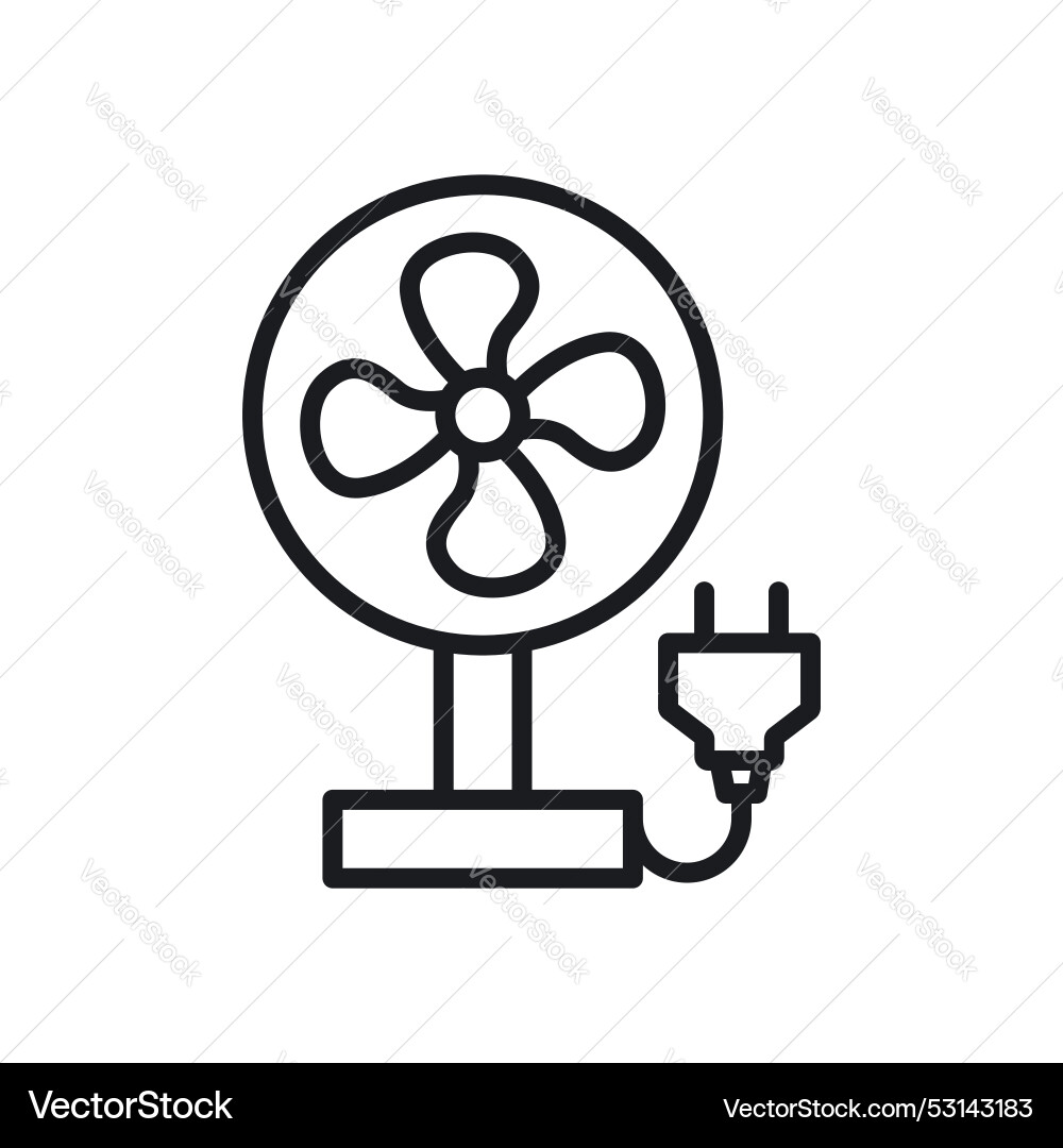 Table fan icon symbol on white background Vector Image