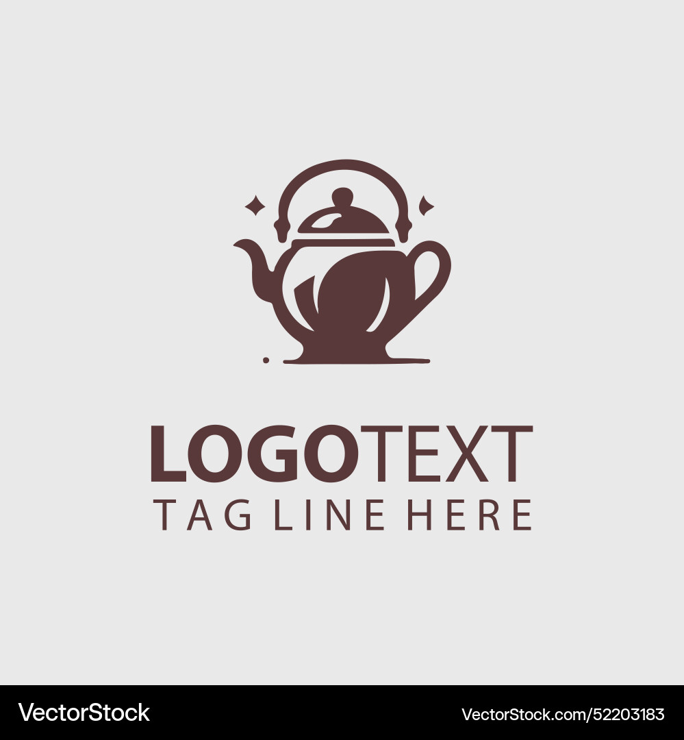 Tea pot logo Royalty Free Vector Image - VectorStock