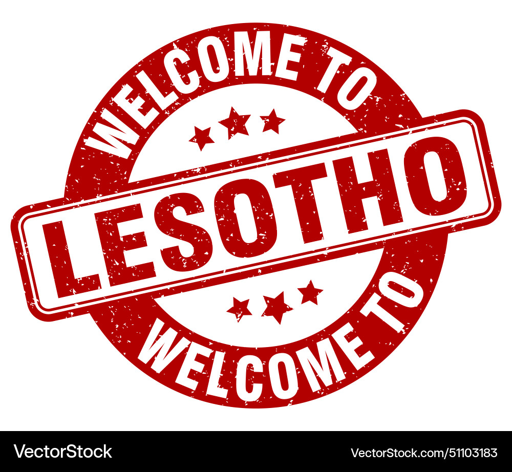 Welcome to lesotho stamp round sign Royalty Free Vector