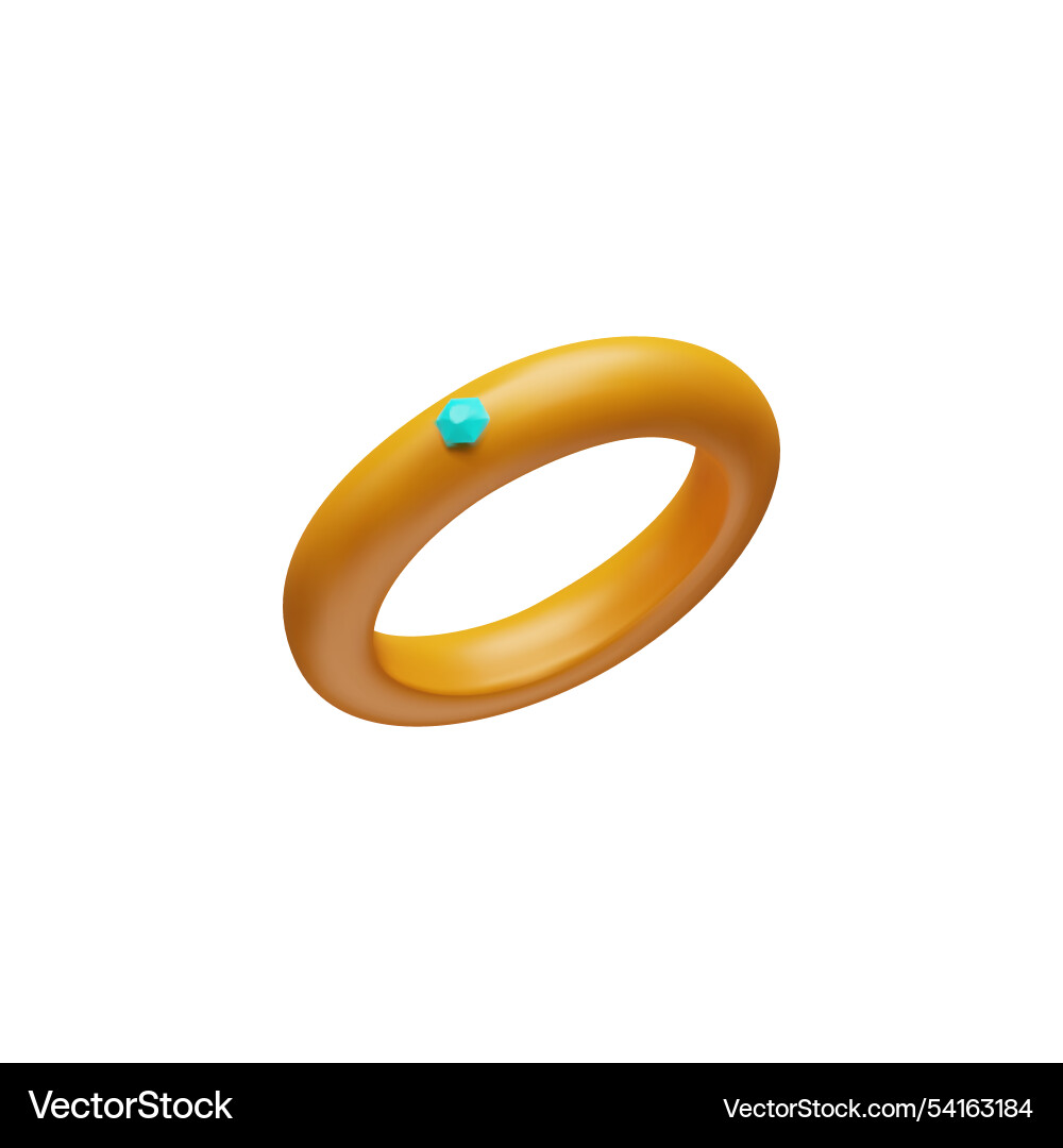 3d of an elegant gold wedding ring Royalty Free Vector Image
