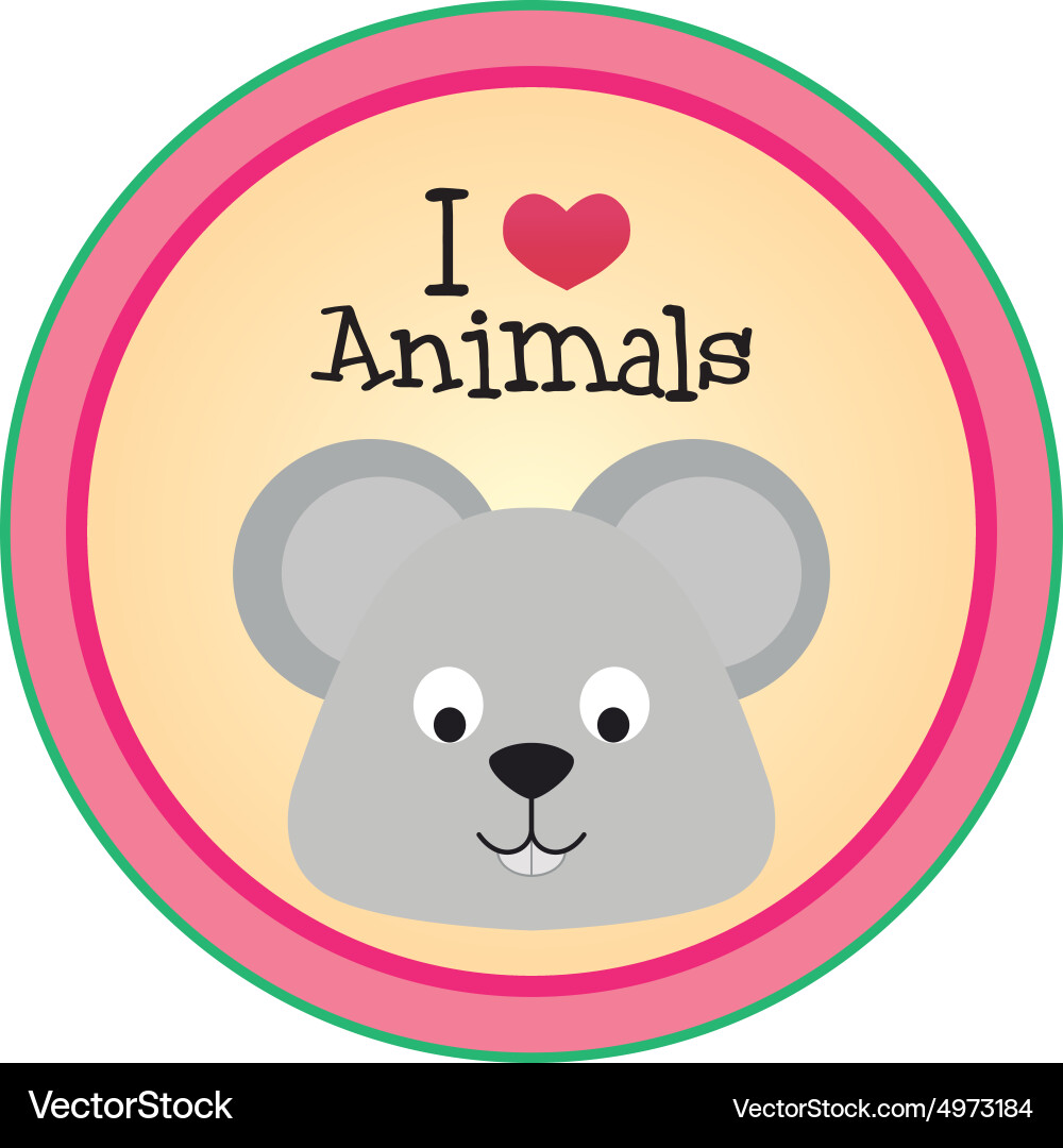 An isolated label with text and a pretty animal Vector Image