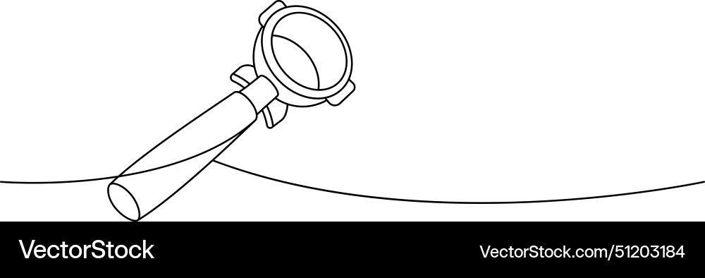 Coffee portafilter for machine one line Royalty Free Vector