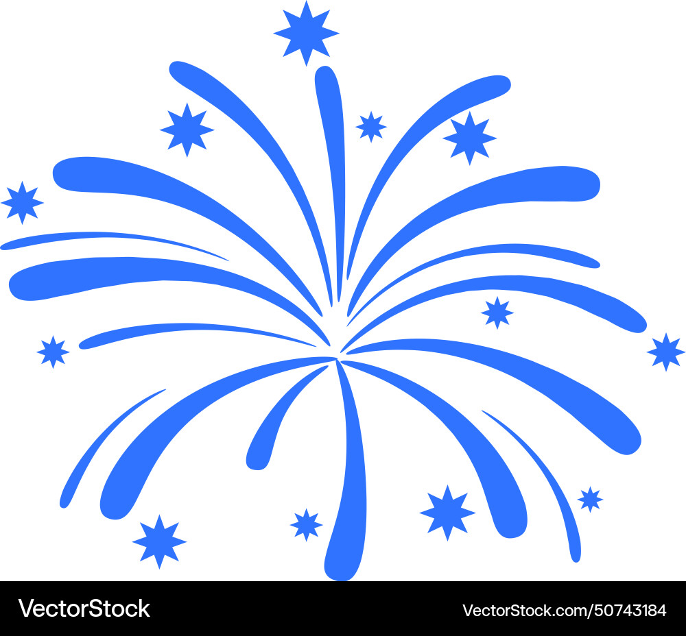 Firework show icon color sparkle light party Vector Image