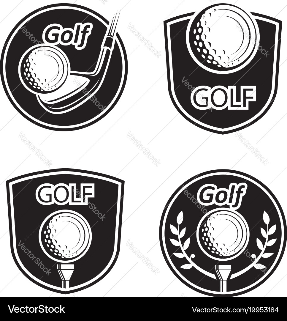 Golf Club Emblems Set Royalty Free Vector Image